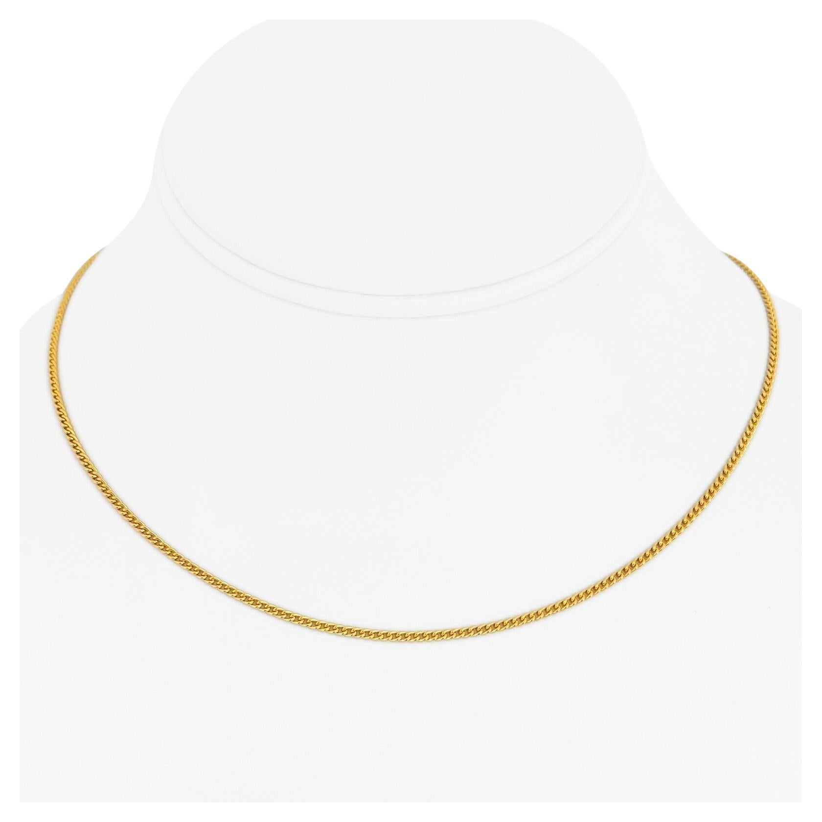 24 Karat Yellow Gold Ladies Diamond Cut Fancy Curb Link Chain Necklace ...