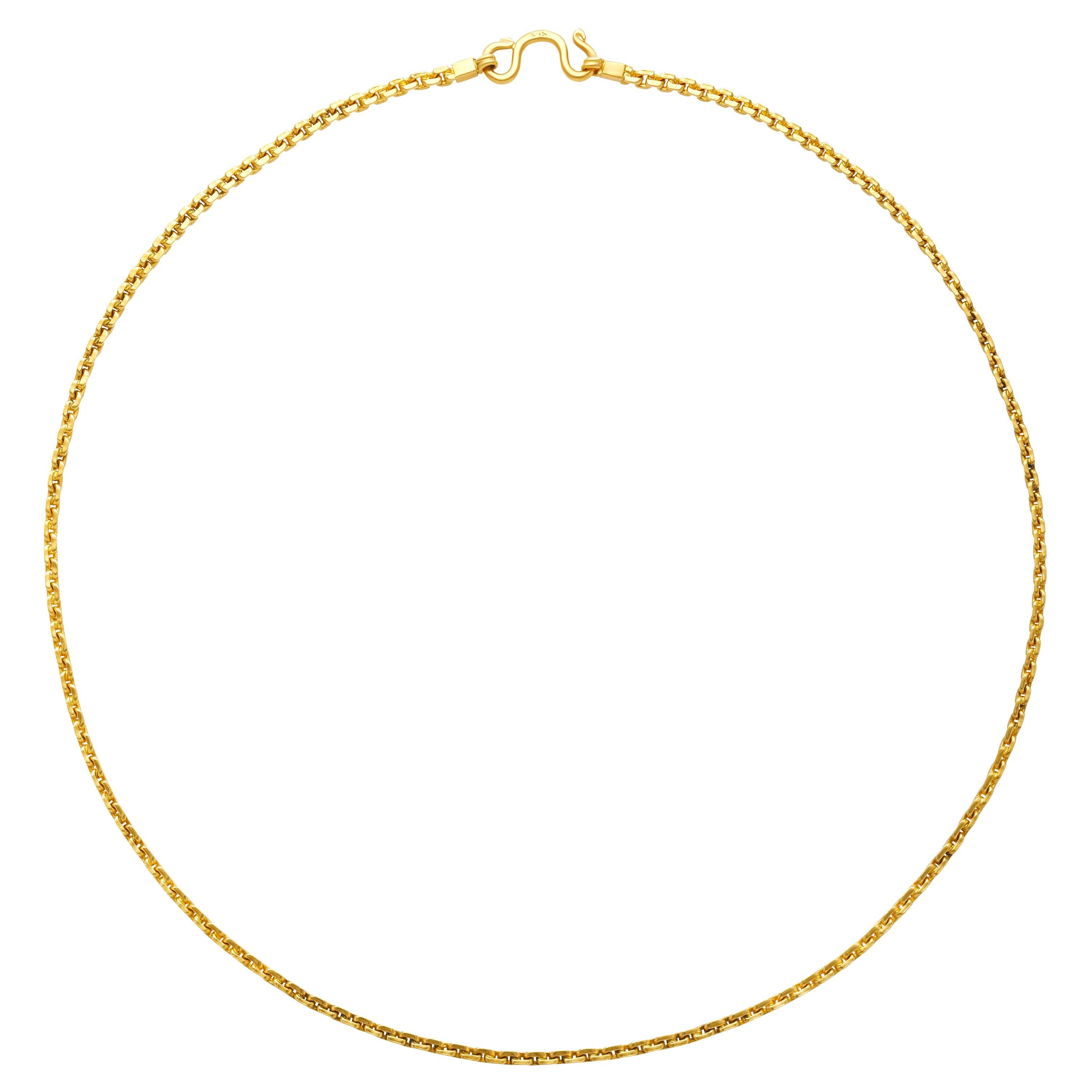 Double Swirl Yellow Gold Chain Link Necklace at 1stDibs