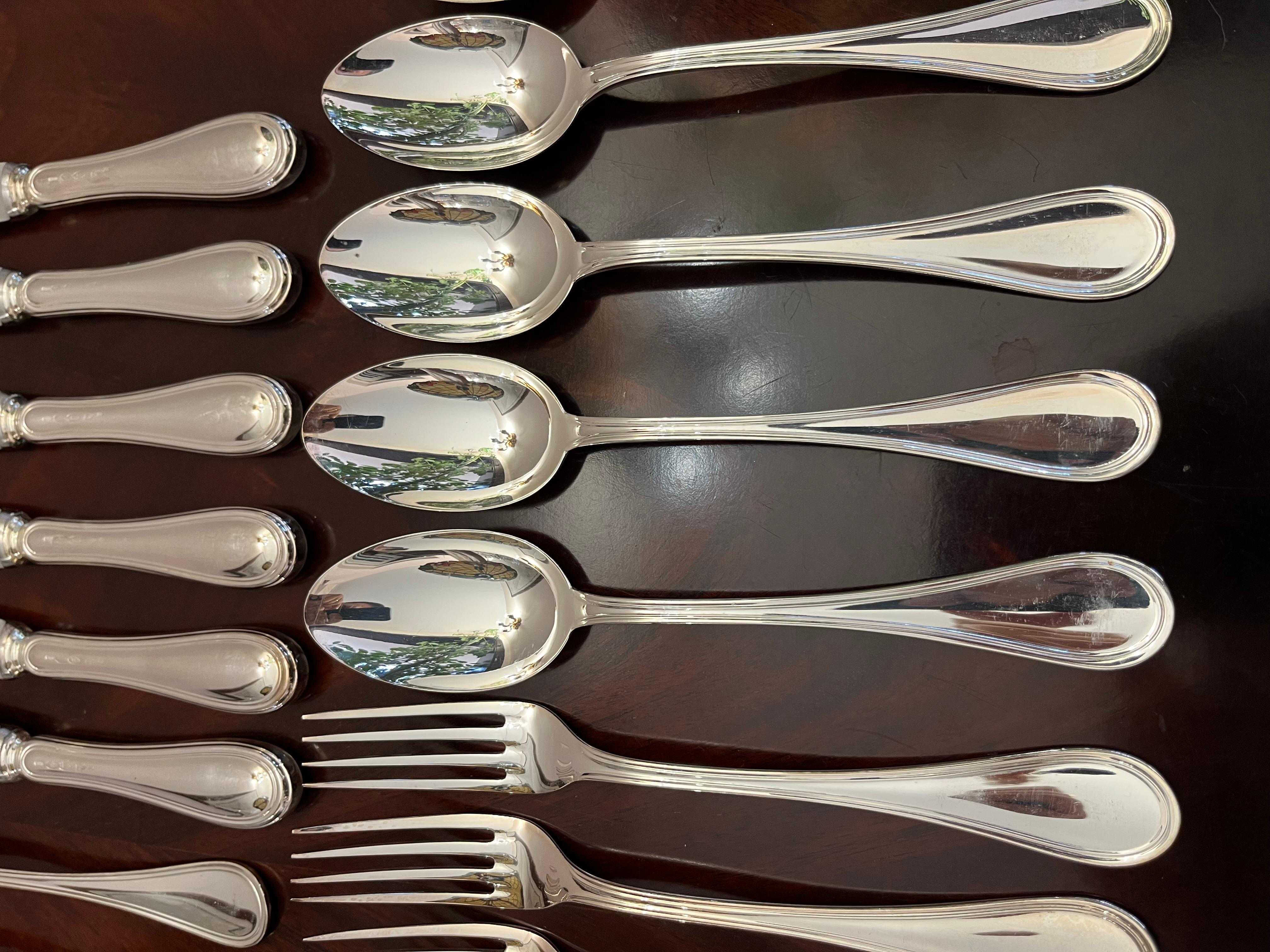 24-piece Cutlery Set for six 800 Silver English style, Italy, 80s For ...