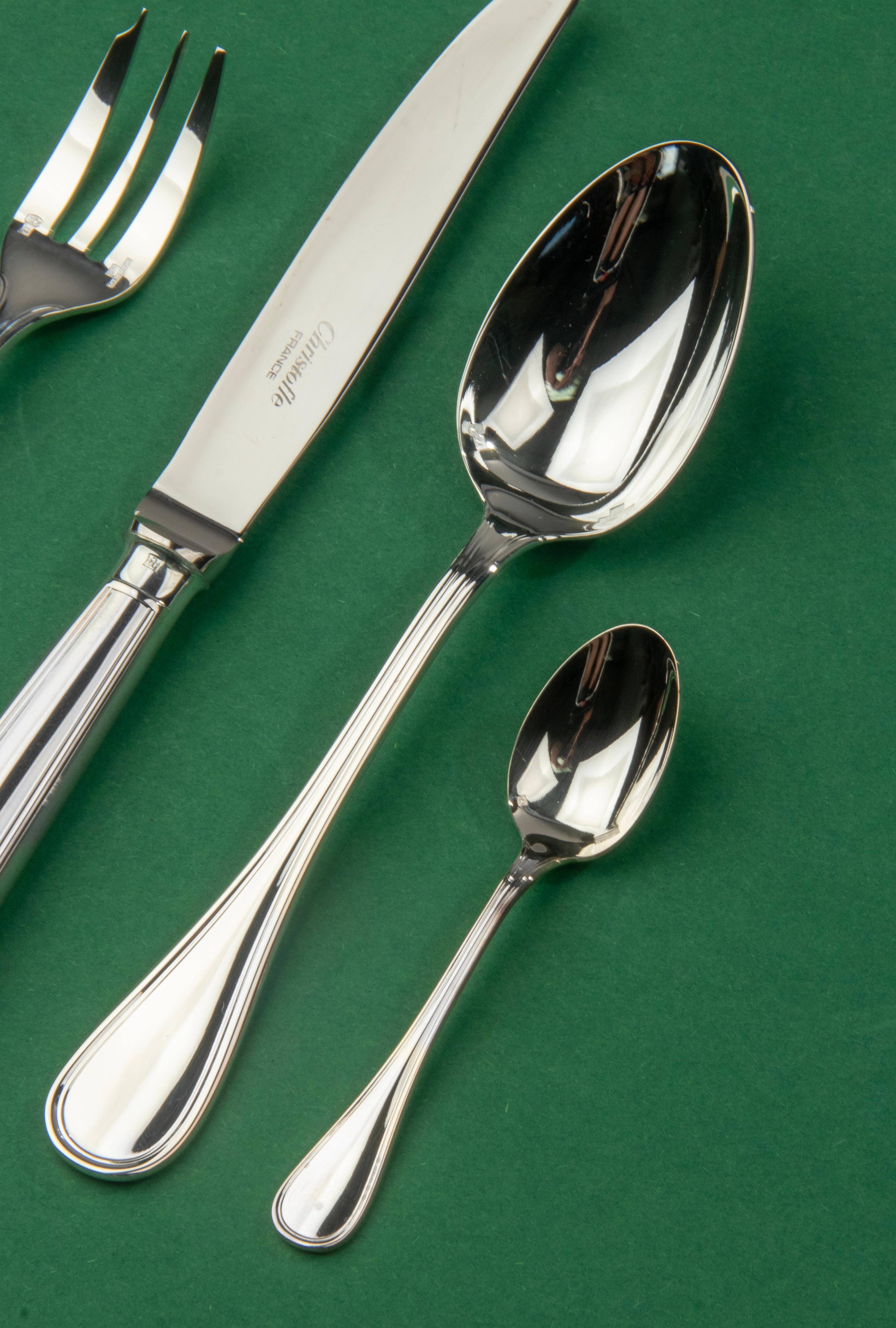 24-Piece Set Silver Plated Tableware for 6 Persons - Christofle model ...