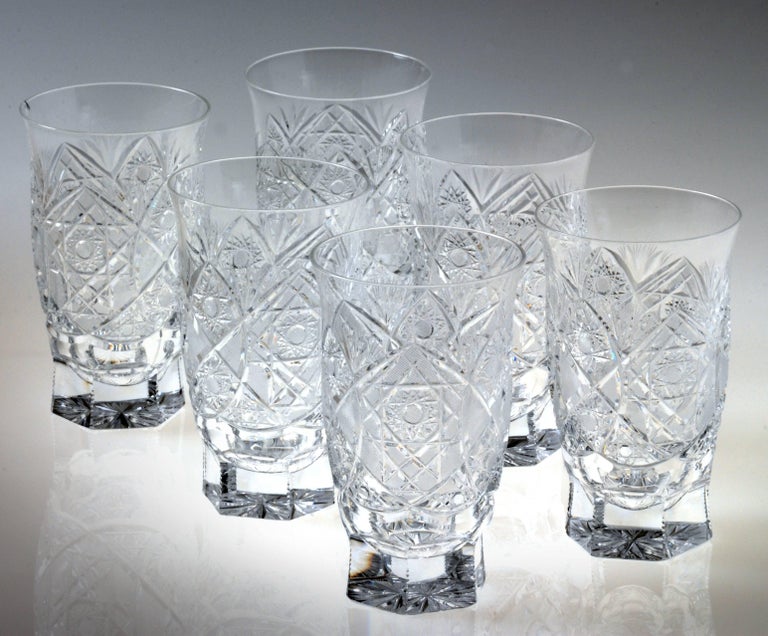 24 Pieces Crystal Drinking Set by Moser, Czech Republic, 1960 For Sale ...