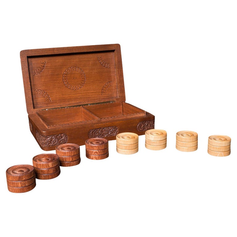24 Vintage Gentleman's Club Draughts Pieces, Oriental, Game Counter ...