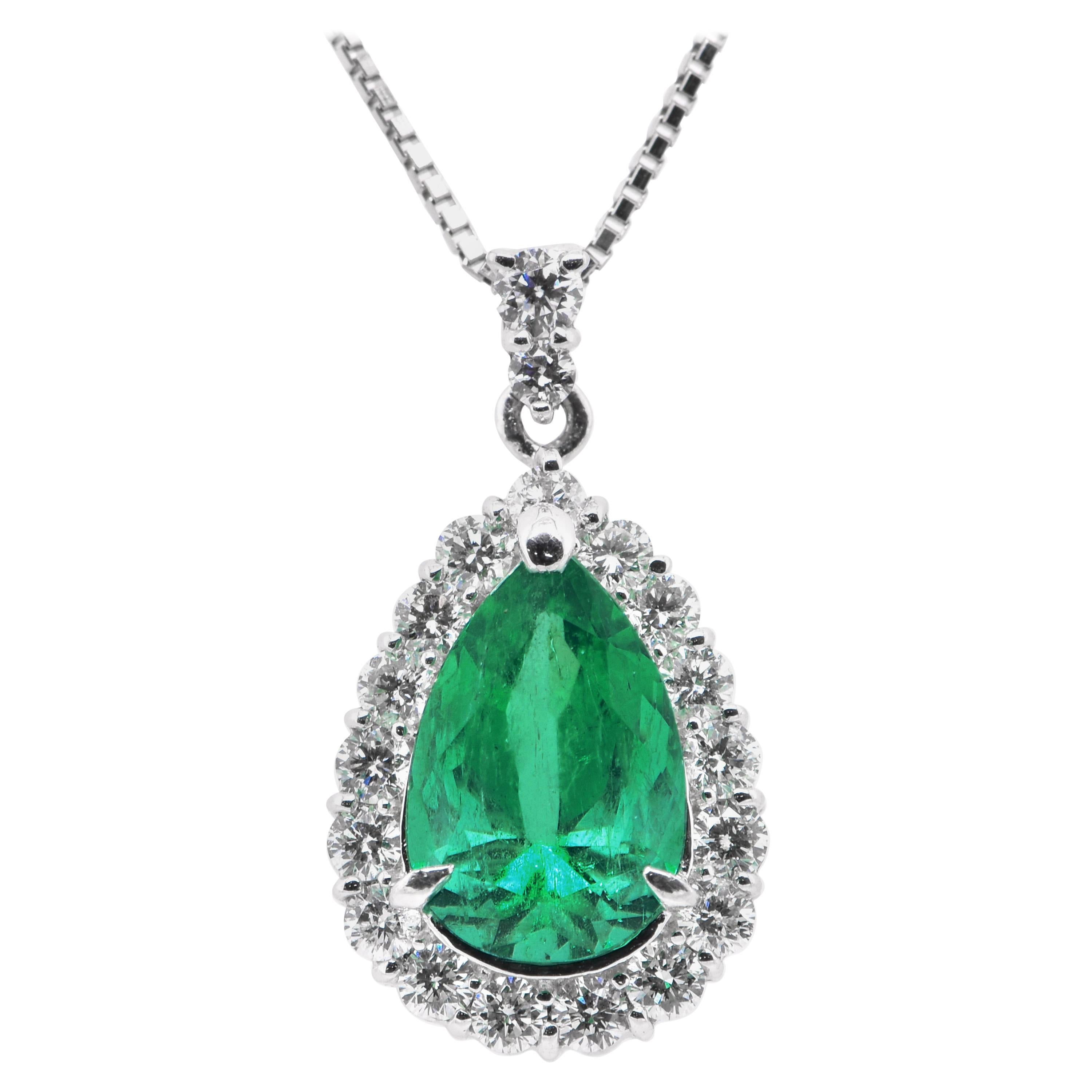 Striking Six Carat Pear Shaped Diamond Pendant at 1stDibs
