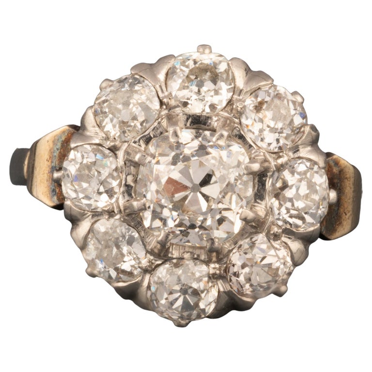 2,40 Karat Diamanten Französischer antiker Ring im Angebot bei 1stDibs