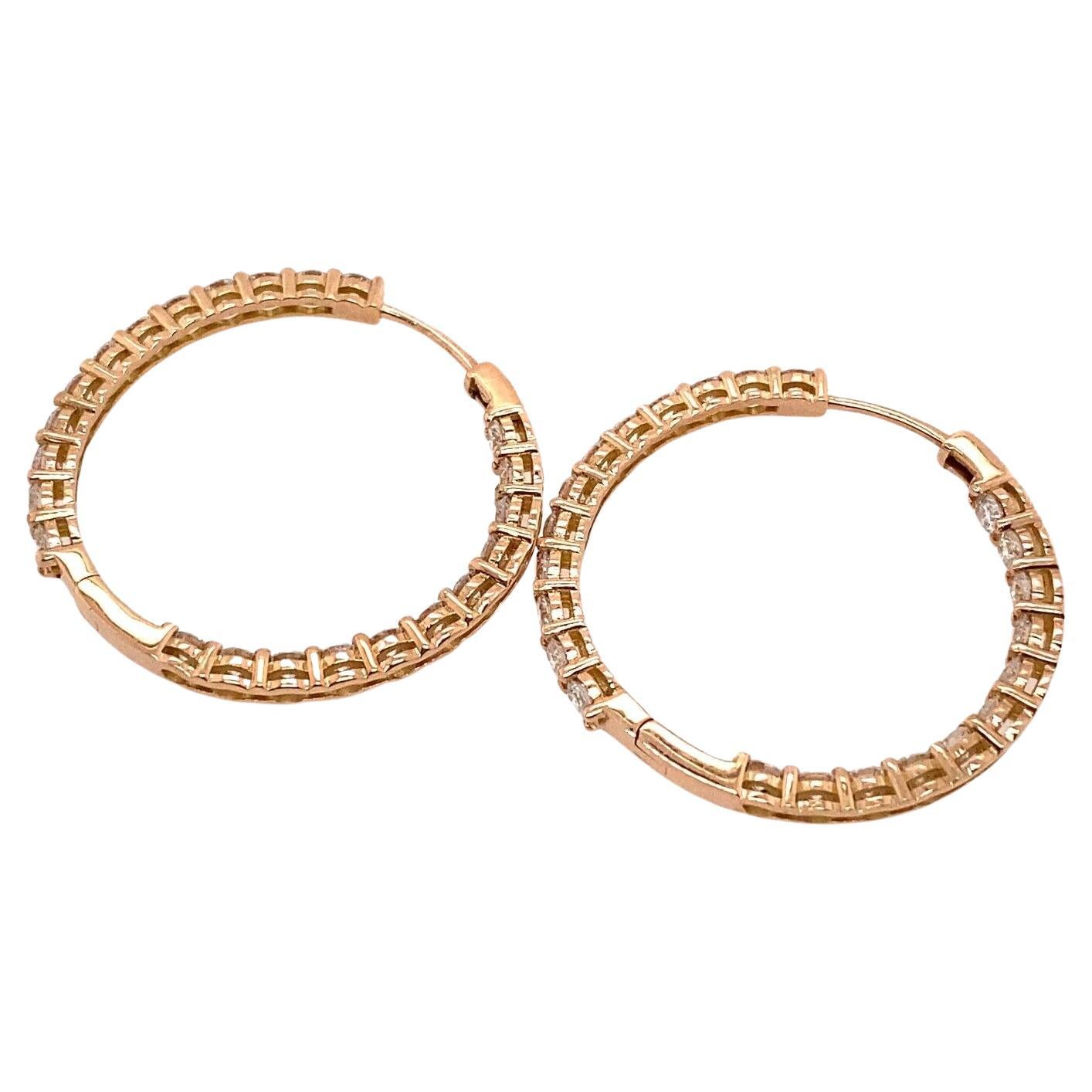 New 0.10ct Diamond Mini Hoop Earrings in 9ct Rose Gold For Sale at 1stDibs