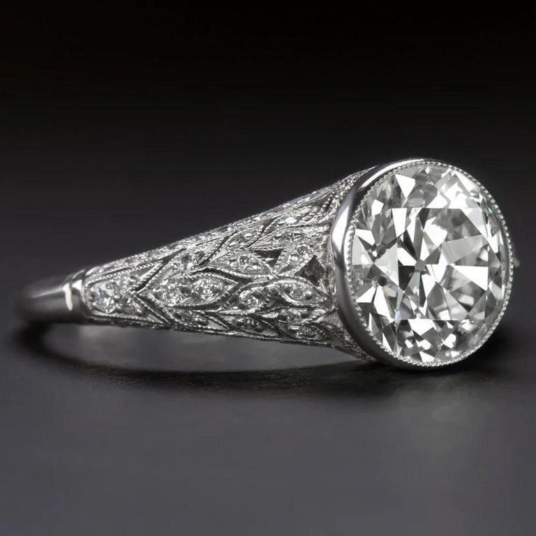 2.41ct Old European Cut Diamond Complemented by a Richly Detailed ...