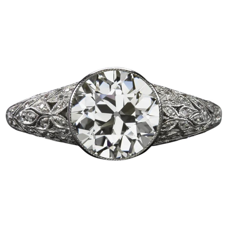 1.5ct Old European Cut Diamond Richly Accented by a Romantic Ring For ...