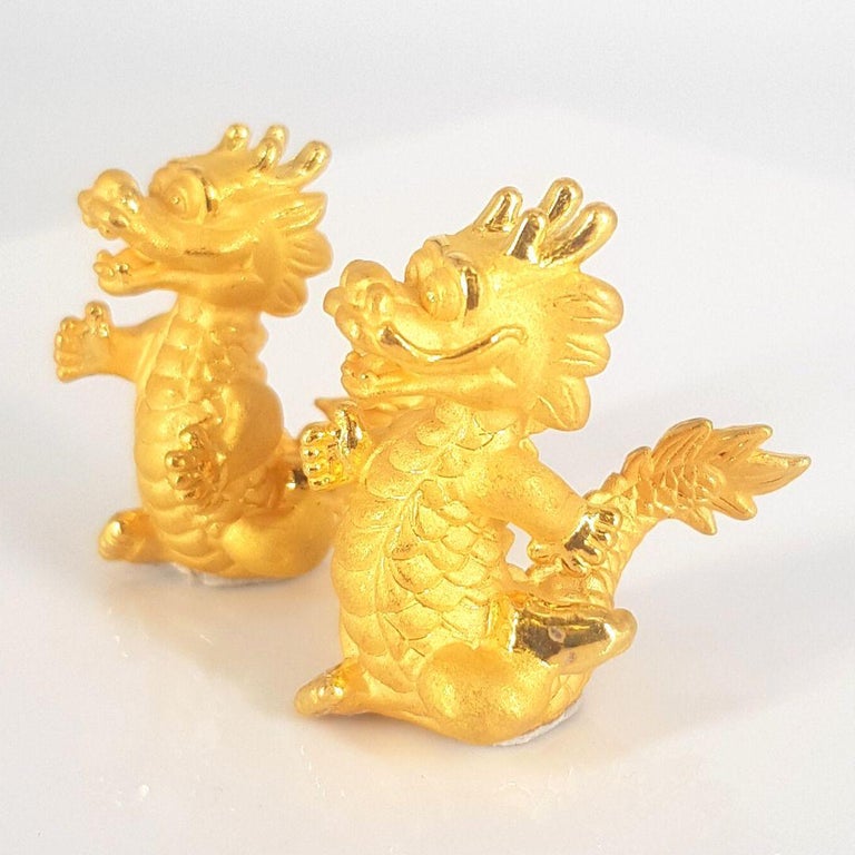 24ct Yellow Gold Dragon Statues For Sale at 1stDibs