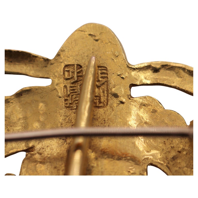 24K Gold Chatelaine Brooch with Fine Contraluz Opal and Semi-Baroque ...