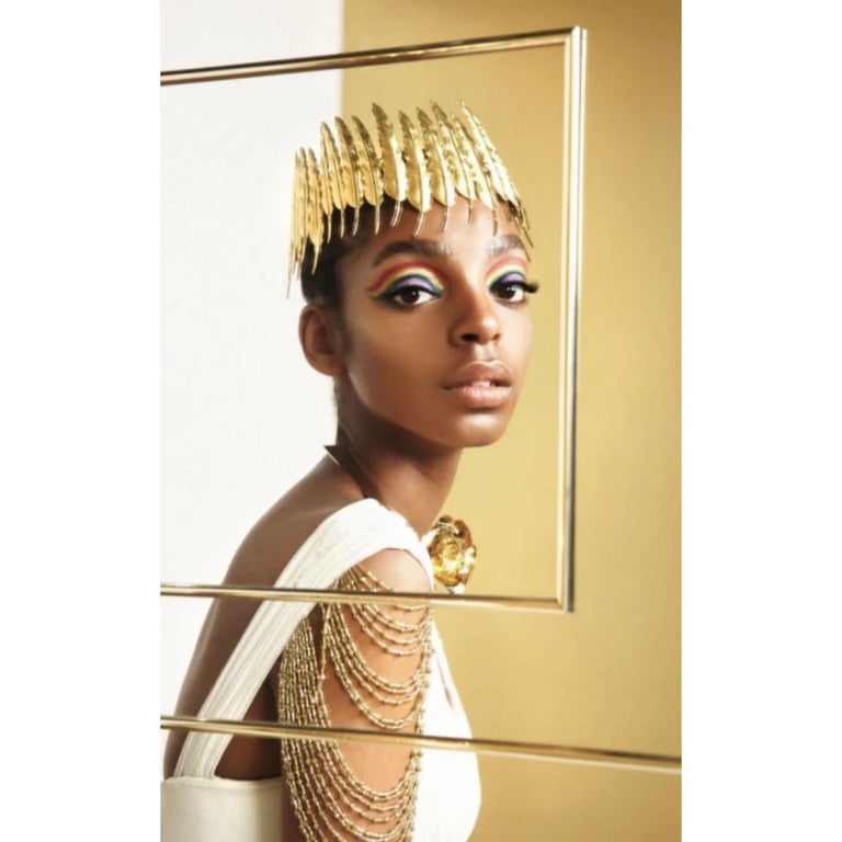 24K Gold Plated Feathers Crown For Sale at 1stDibs