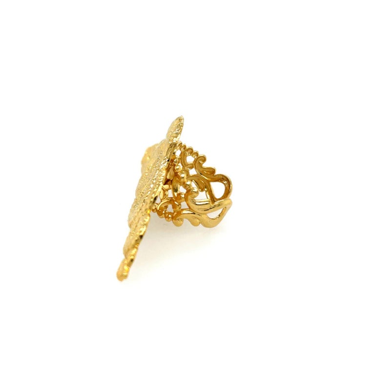 24K Gold Snake Ring with Snake Symbolism For Sale at 1stDibs