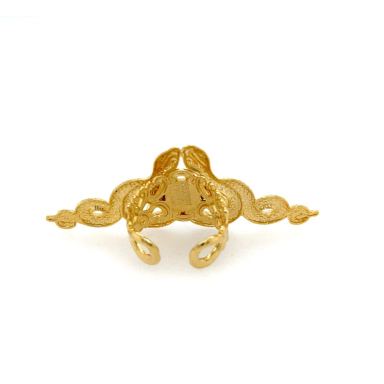 24K Gold Snake Ring with Snake Symbolism For Sale at 1stDibs