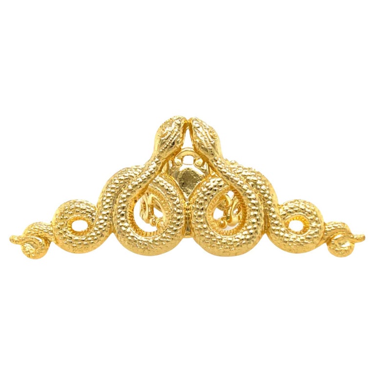 24K Gold Snake Ring with Snake Symbolism For Sale at 1stDibs