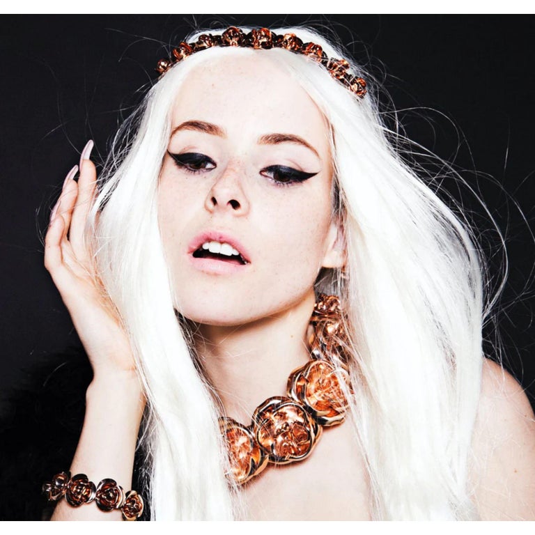24K Rose Gold Mini Rose Headband For Sale at 1stDibs