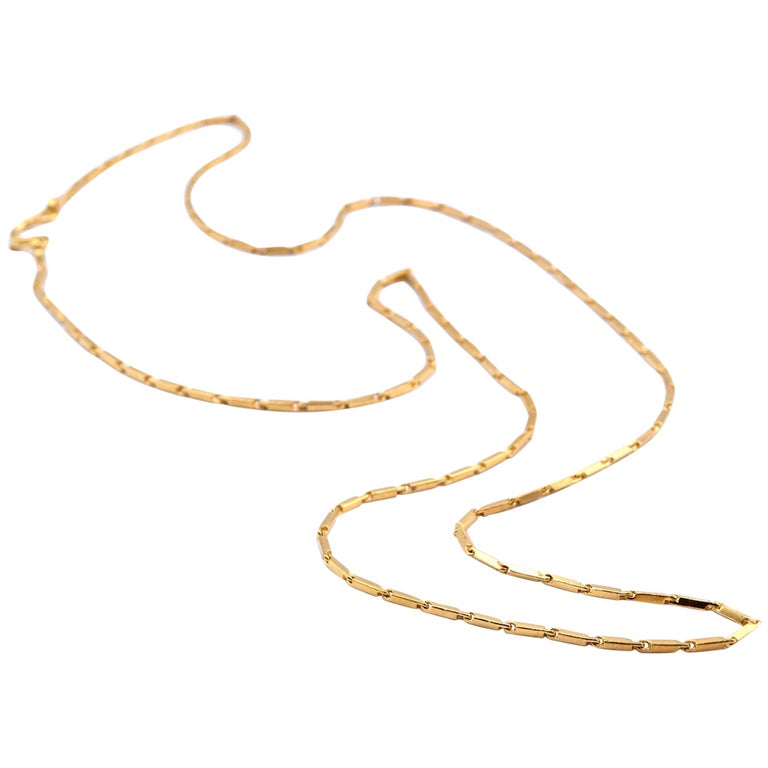 24 Karat Yellow Gold Box Chain Necklace at 1stDibs | 24 karat gold ...