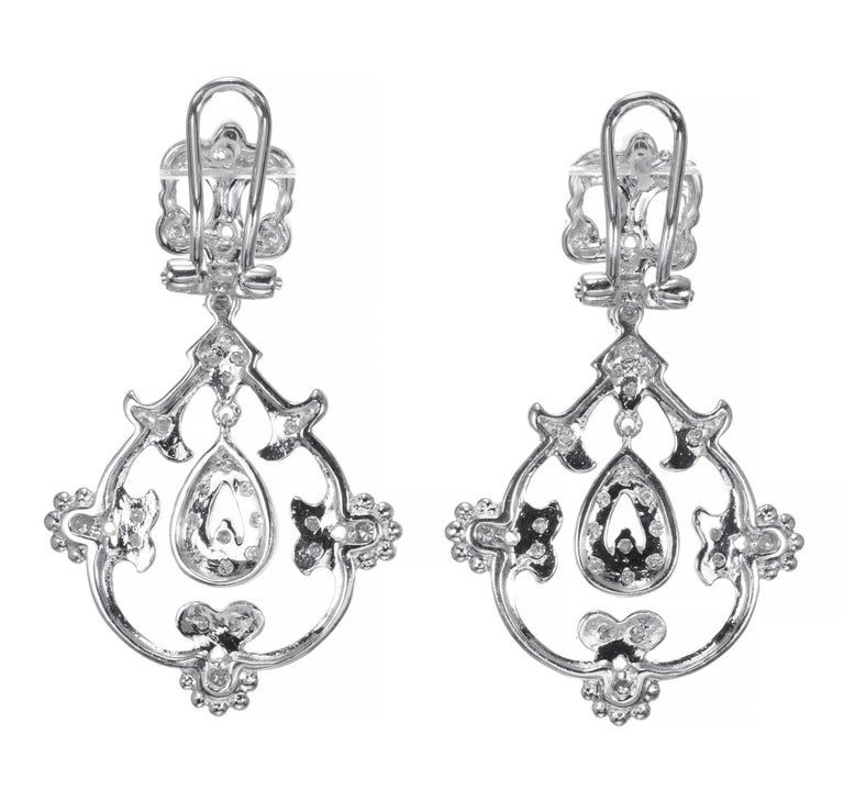 .25 Carat Diamond Open Work Dangle Earrings For Sale at 1stDibs