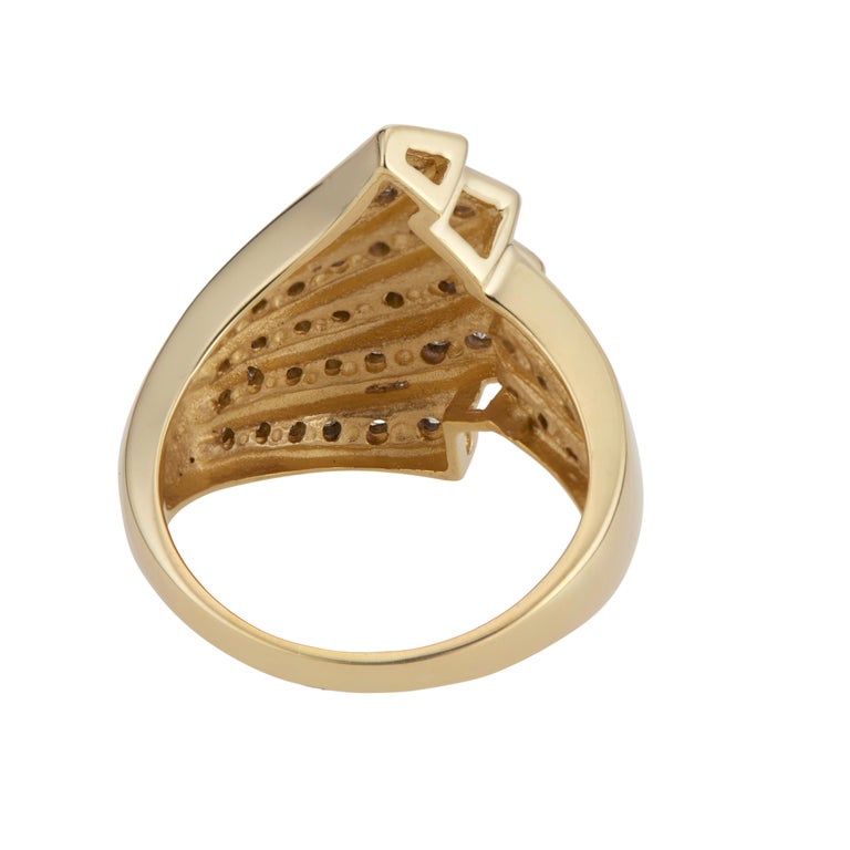 .25 Carat Diamond Yellow Gold Spray Cocktail Ring For Sale at 1stDibs