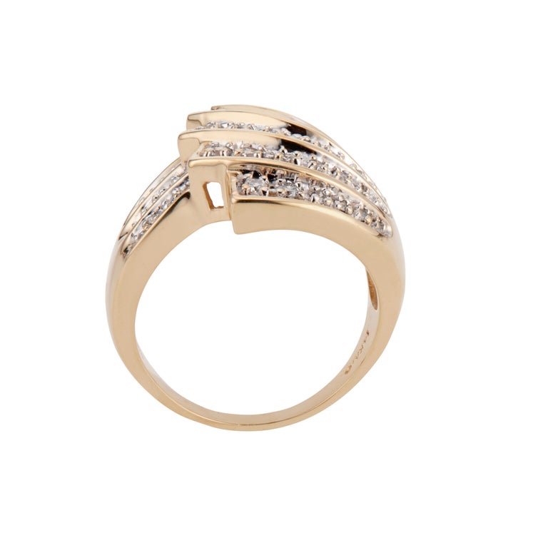 .25 Carat Diamond Yellow Gold Spray Cocktail Ring For Sale at 1stDibs