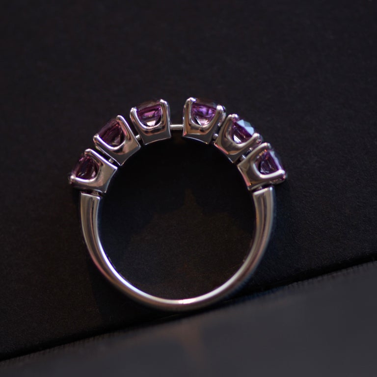 2,5 Carat Natural Mix Spinel 18 Karat White Gold Enternal Motion Ring ...