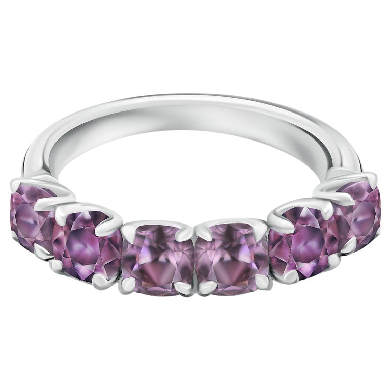 2,5 Carat Natural Mix Spinel 18 Karat White Gold Enternal Motion Ring ...