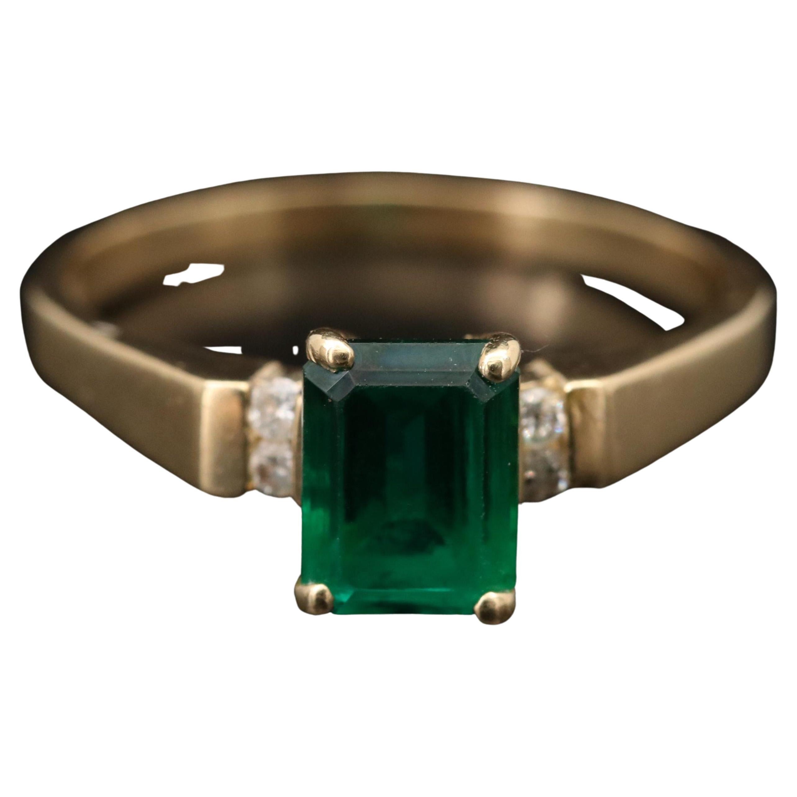 Customizable 2 CT Natural Emerald Diamond Engagement Ring for Women For ...