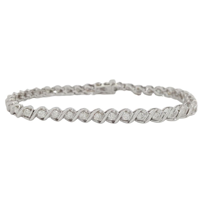 2.5 Carat Total Weight Round Brilliant Cut Diamond Straight Line 14k ...