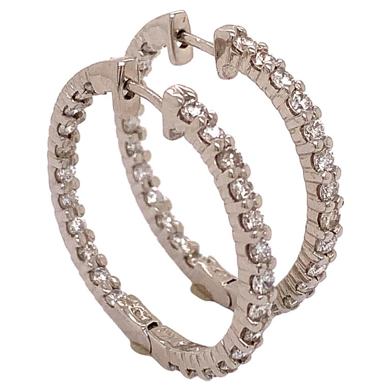 2.5 Ctw. Inside-Outside Diamond Hoop Earrings at 1stDibs