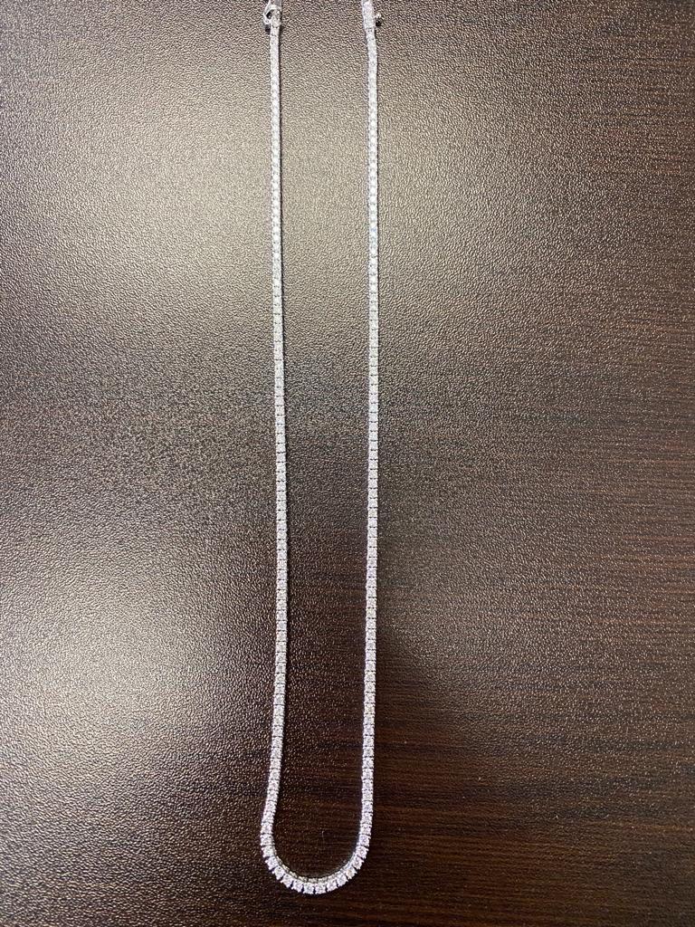 2.5 Pointer Diamond Tennis Necklace 14k For Sale at 1stDibs