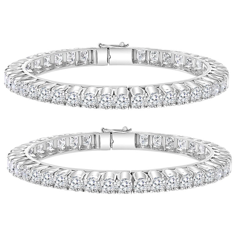 25 Pointer Each, 26 Carat Single Line Eternity 18 Kt Gold and Diamond ...