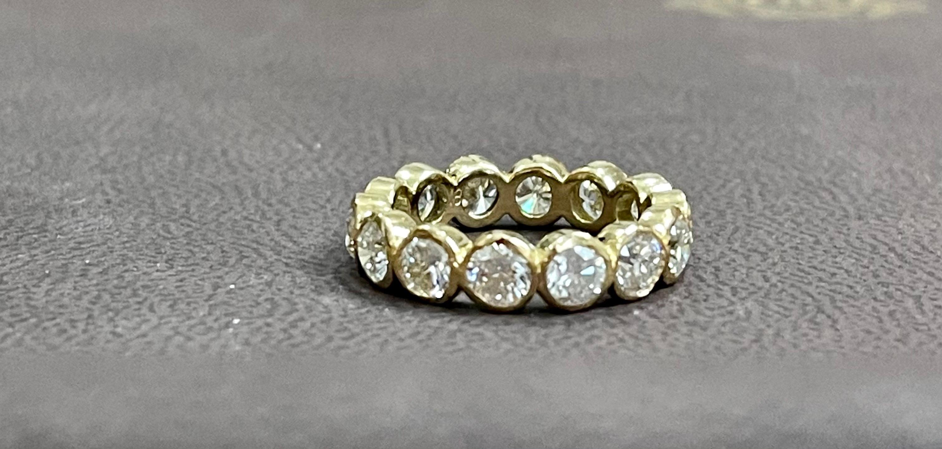 25 Pointer Each 3.50 Carat Diamond Eternity Band / Ring 14 Karat Yellow ...