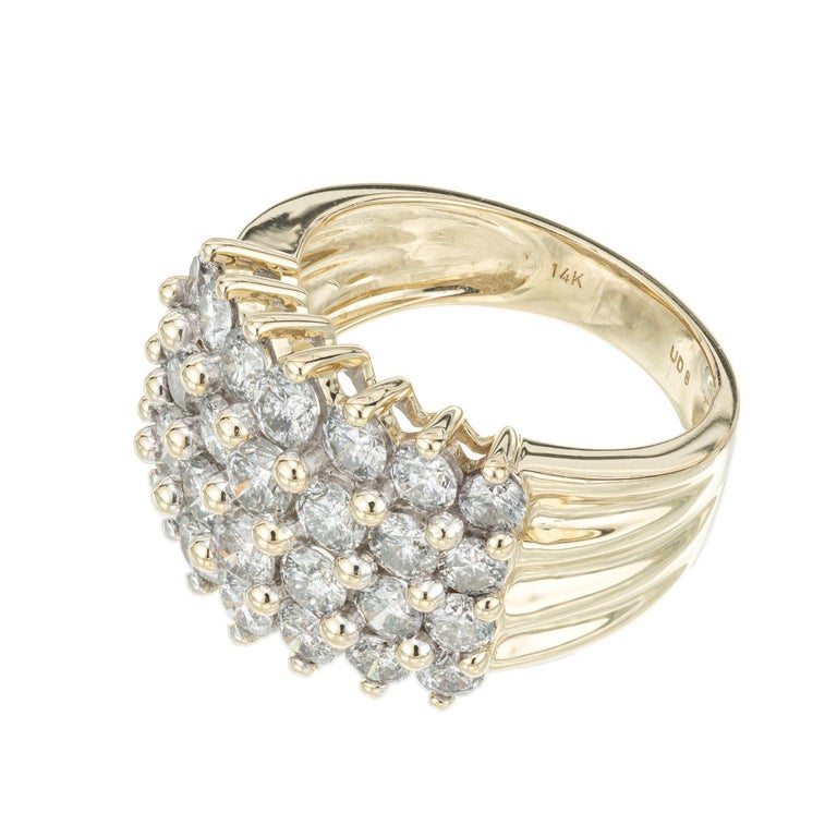 2.50 Carat Diamond Four Row Gold Band Ring For Sale at 1stDibs | 4 row ...