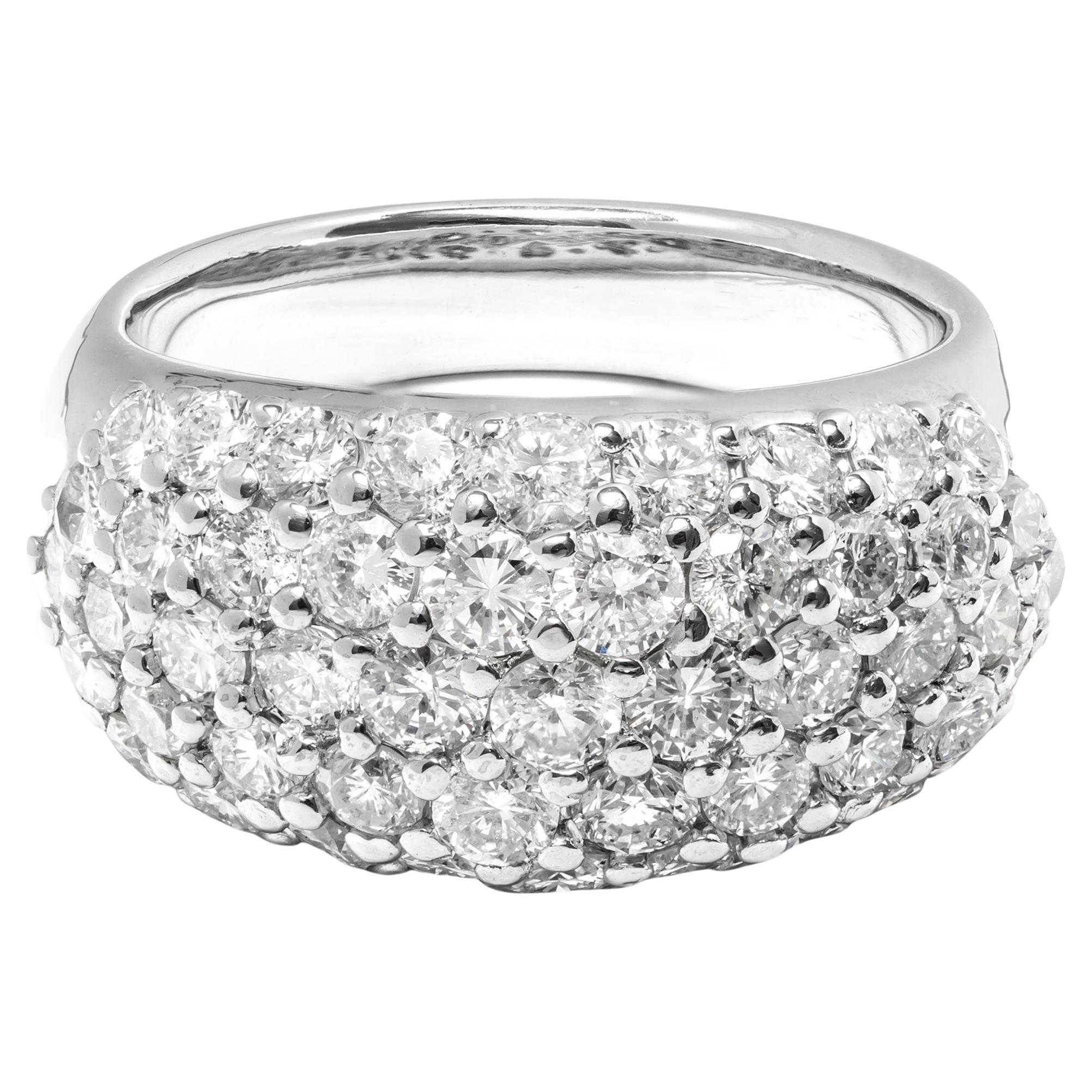 3.52 ct Natural White Round Brilliant Diamonds Dome Ring For Sale at ...