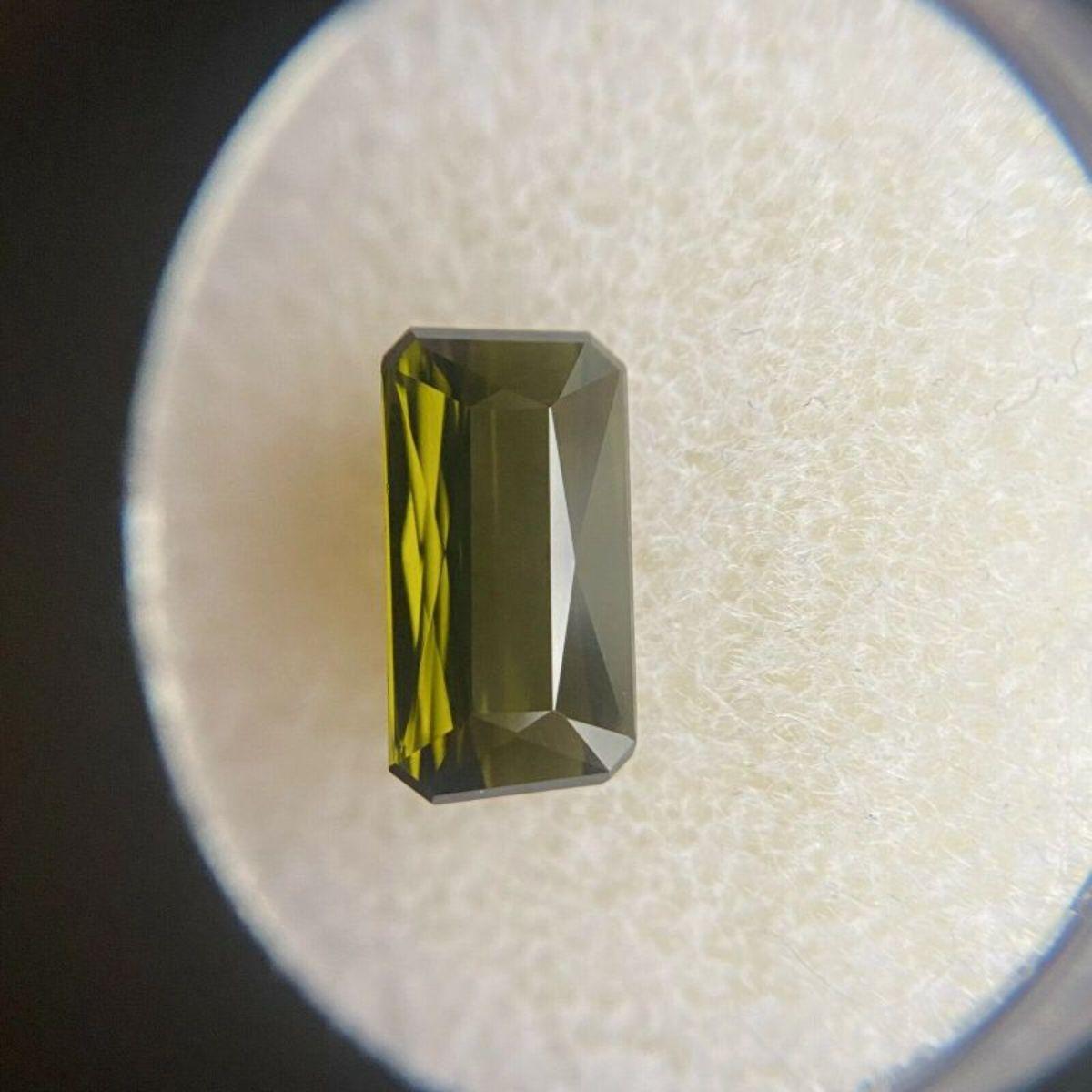 2.52ct Deep Green Tourmaline Octagonal Emerald Cut Loose Natural Gem ...