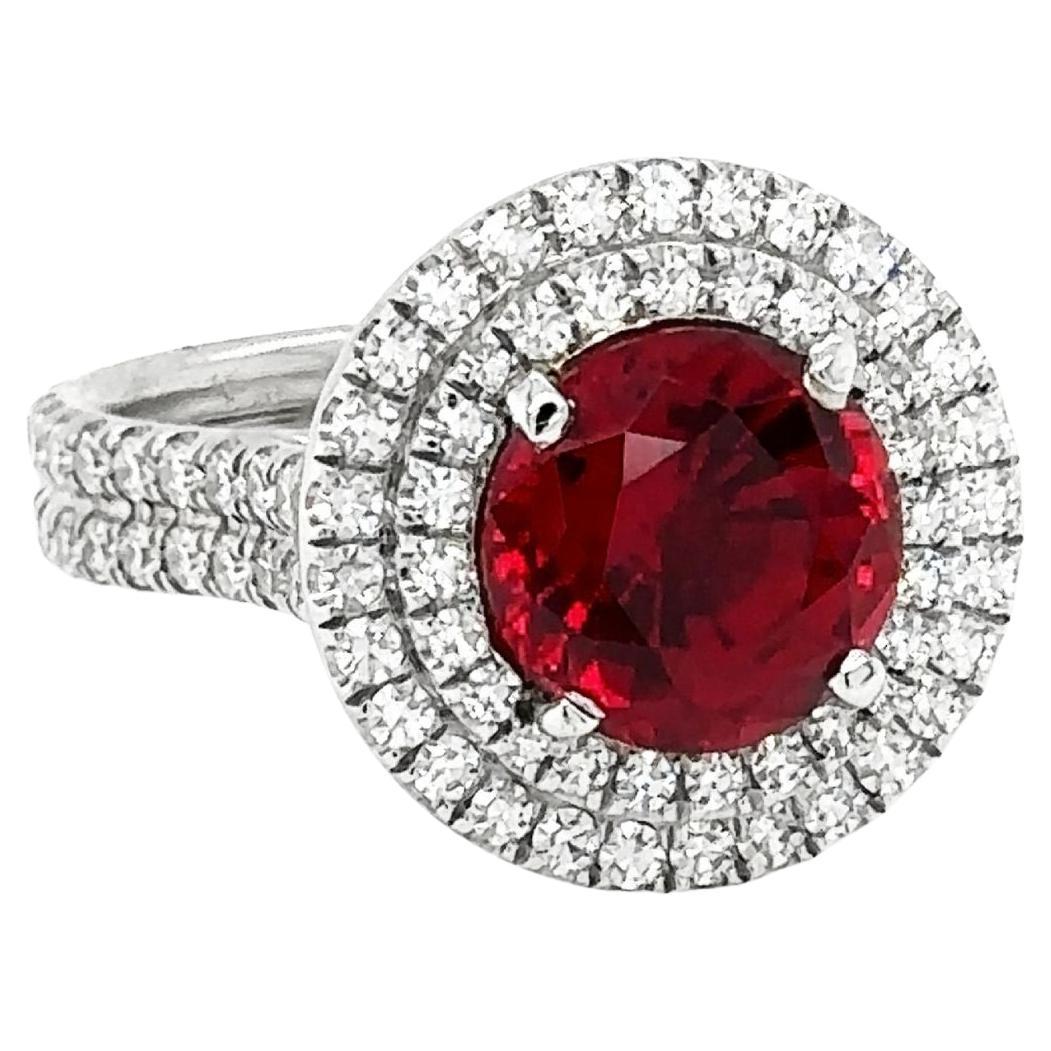GIA Certified 2.53 Carat Natural Red Star Ruby Filigree Platinum ...