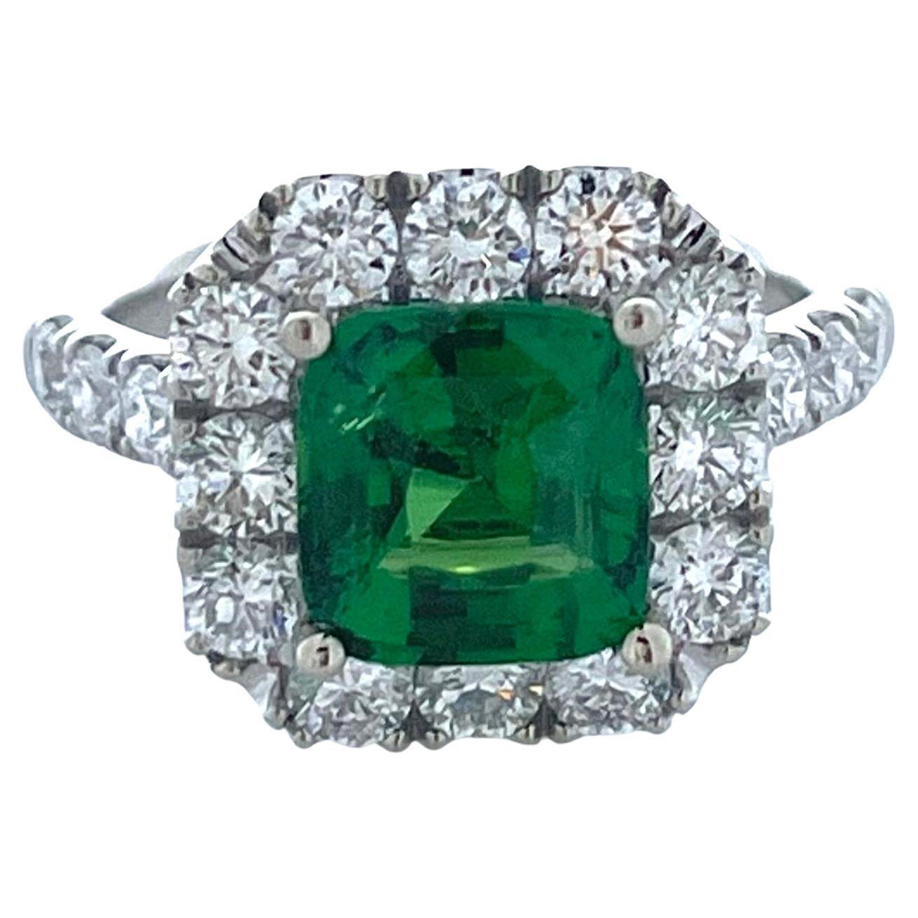 Prince Dimitri Tsavorite and Rose-Cut Diamond Charm Ring in 20 Karat ...