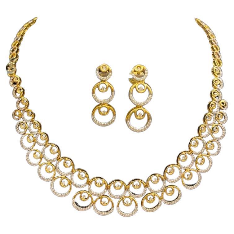 22K Gold Necklace / Earrings Set Dubai Collection For Sale at 1stDibs