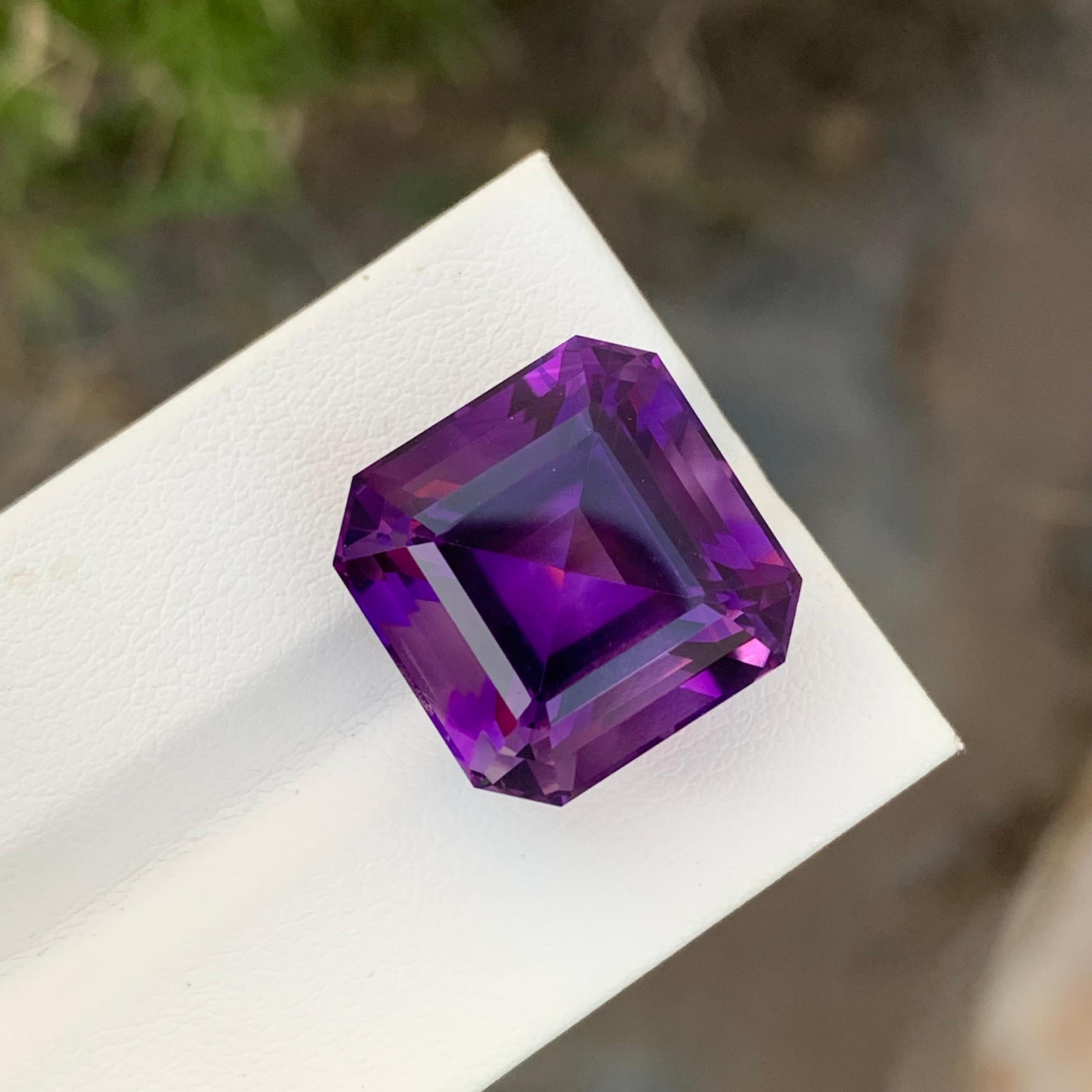 25.85 Carat Natural Loose Dark Purple Amethyst Perfect Square Shape ...