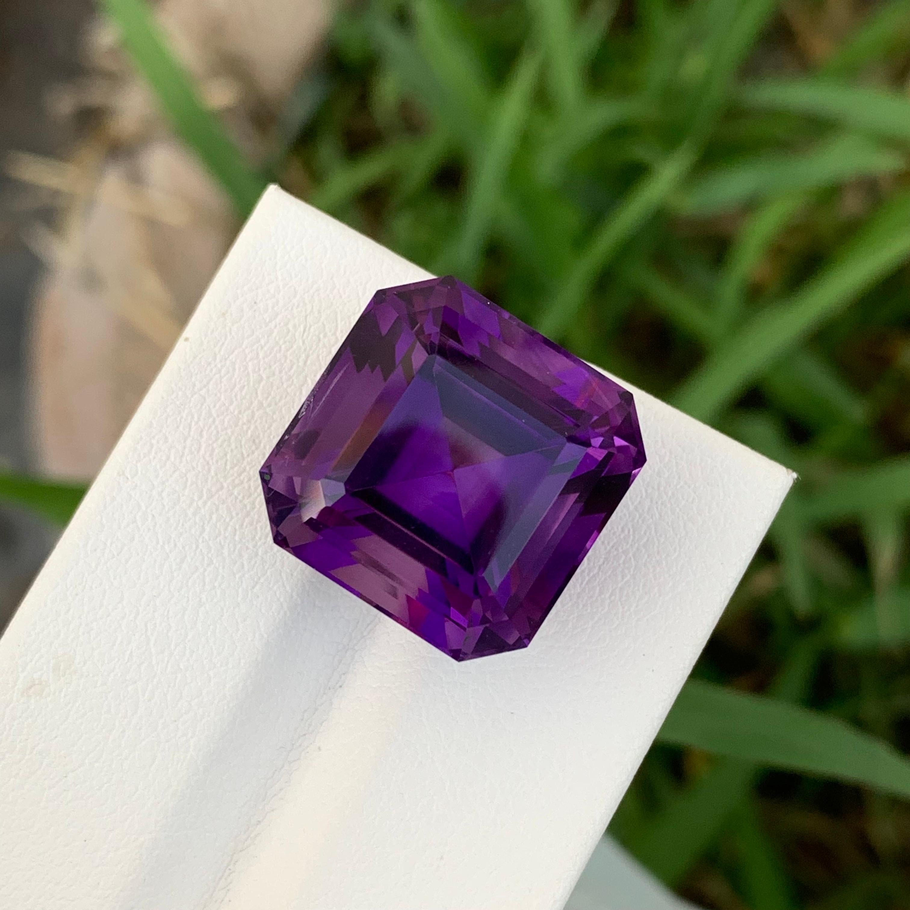 25.85 Carat Natural Loose Dark Purple Amethyst Perfect Square Shape Gemstone For Sale at 1stDibs
