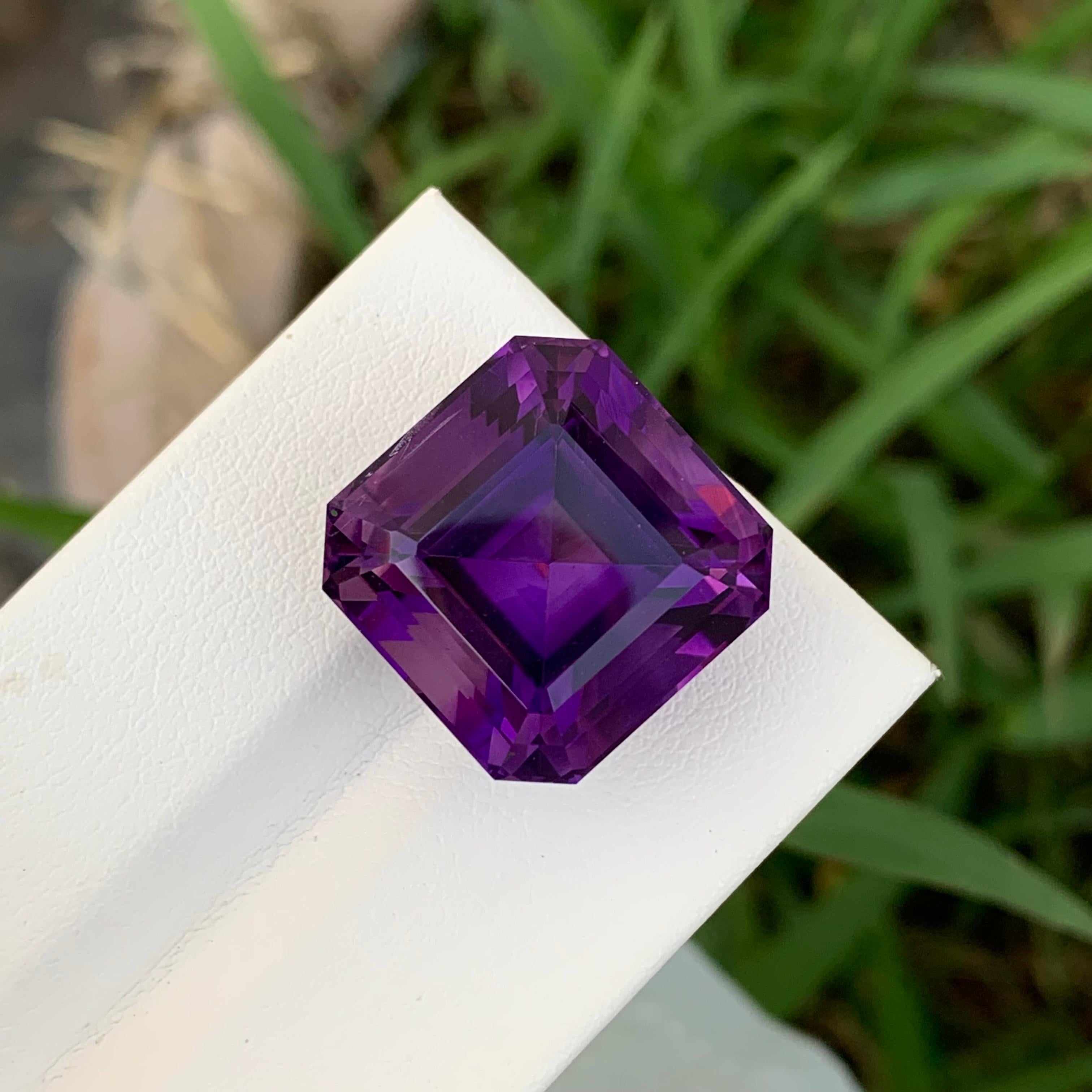 25.85 Carat Natural Loose Dark Purple Amethyst Perfect Square Shape ...