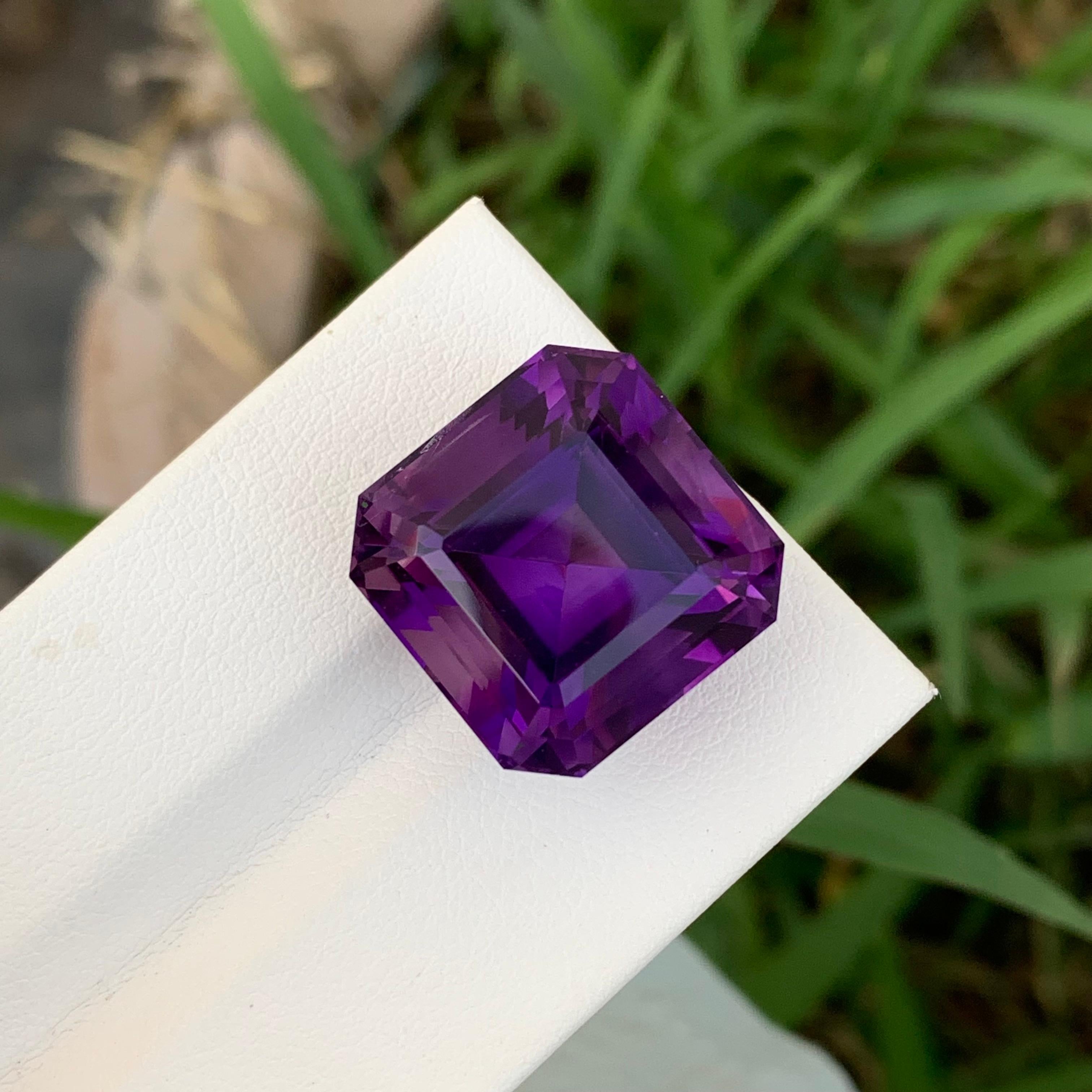 25.85 Carat Natural Loose Dark Purple Amethyst Perfect Square Shape ...