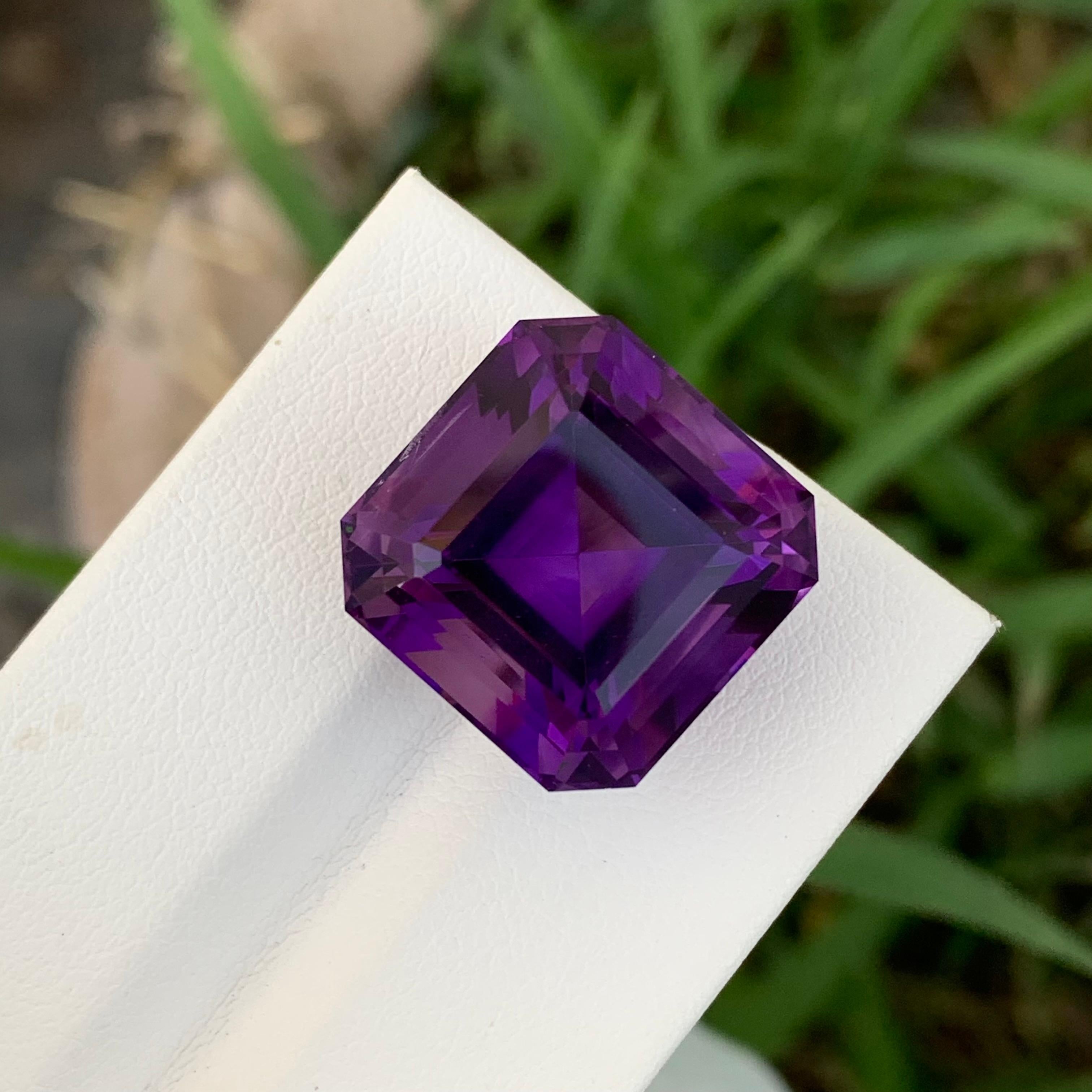 25.85 Carat Natural Loose Dark Purple Amethyst Perfect Square Shape ...