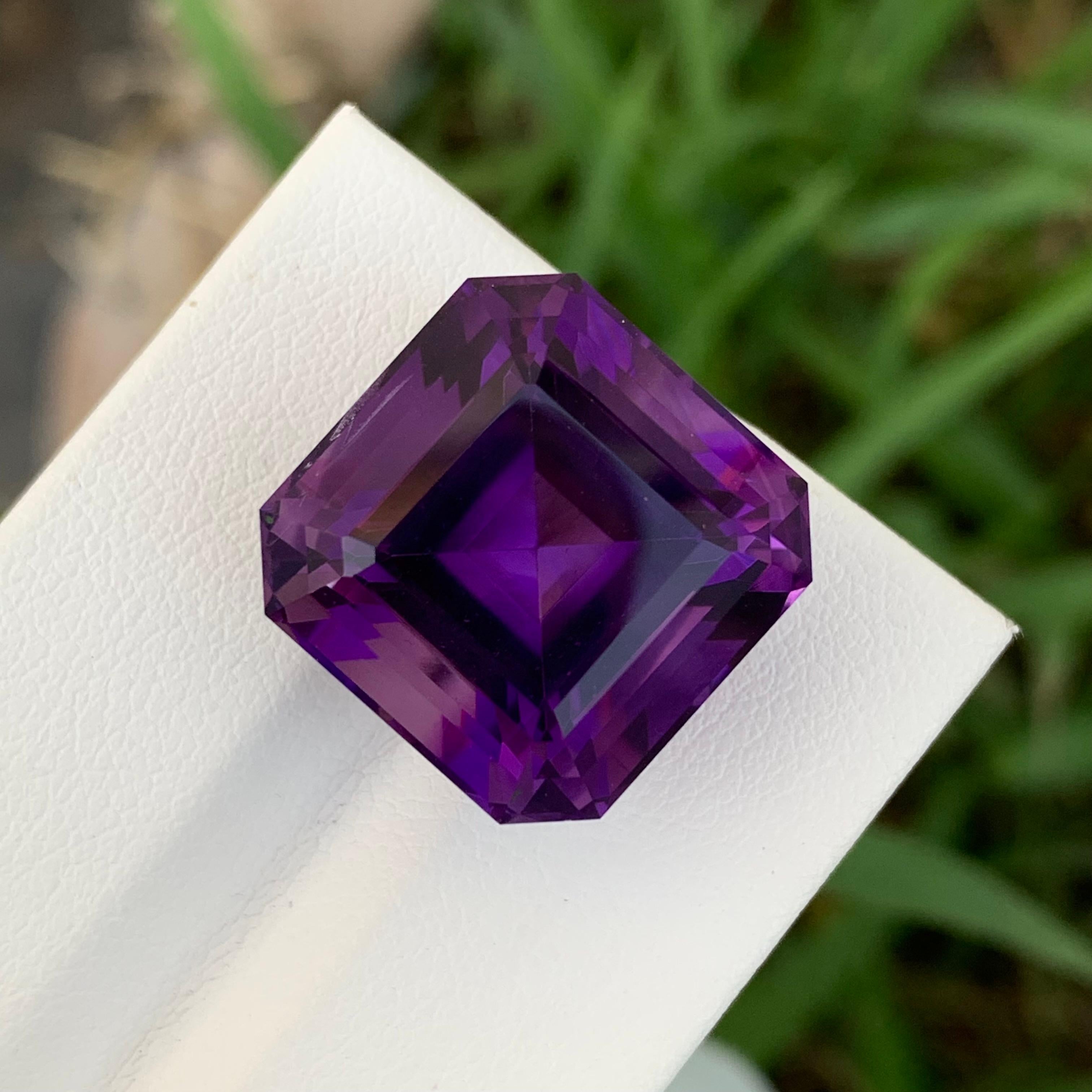 25.85 Carat Natural Loose Dark Purple Amethyst Perfect Square Shape ...