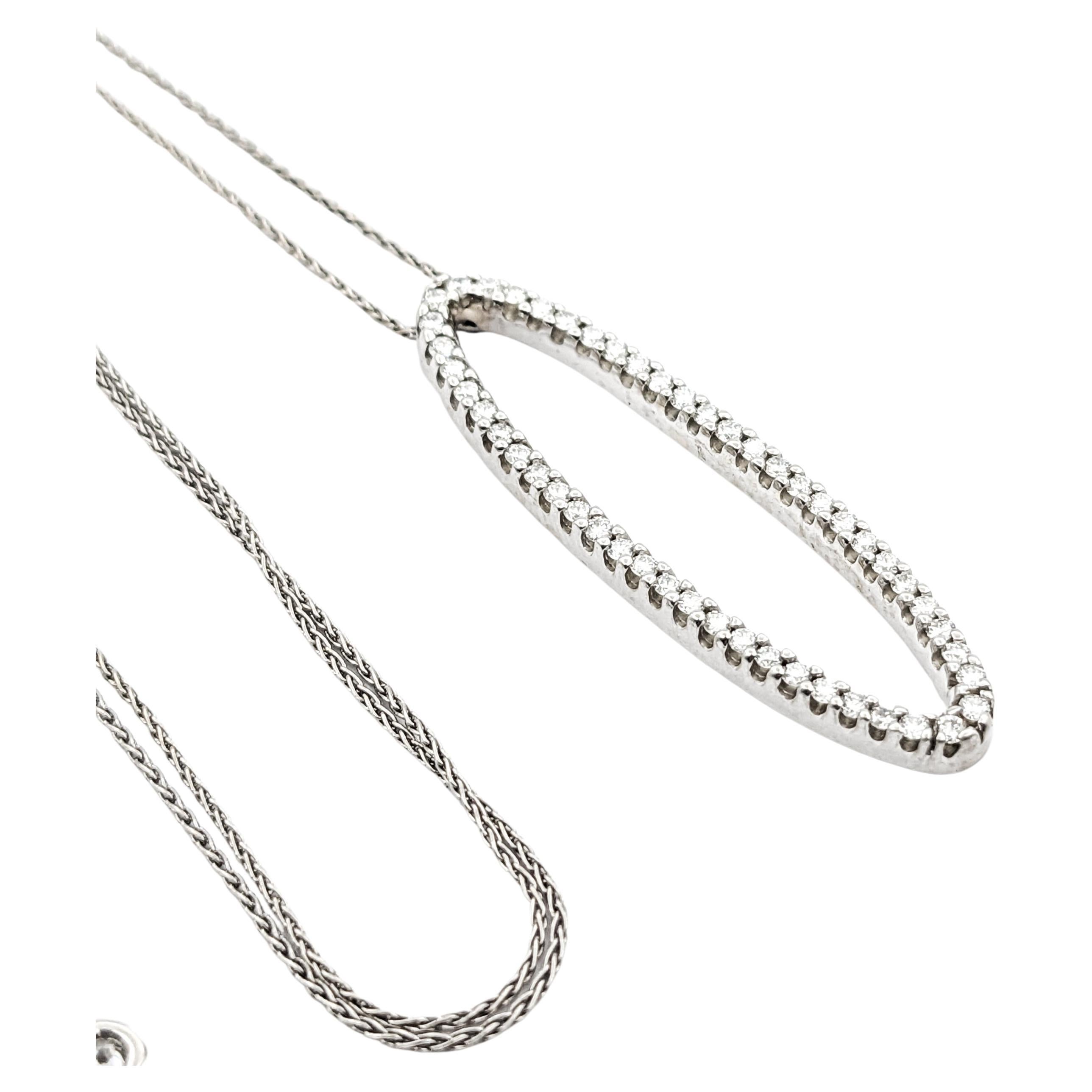 3.ctw Diamond Cross Pendant In White Gold W/Chain For Sale at 1stDibs