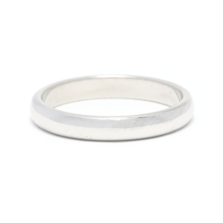 Plain Wedding Band, Platinum, Ring, Simple Stackable Band For Sale at ...