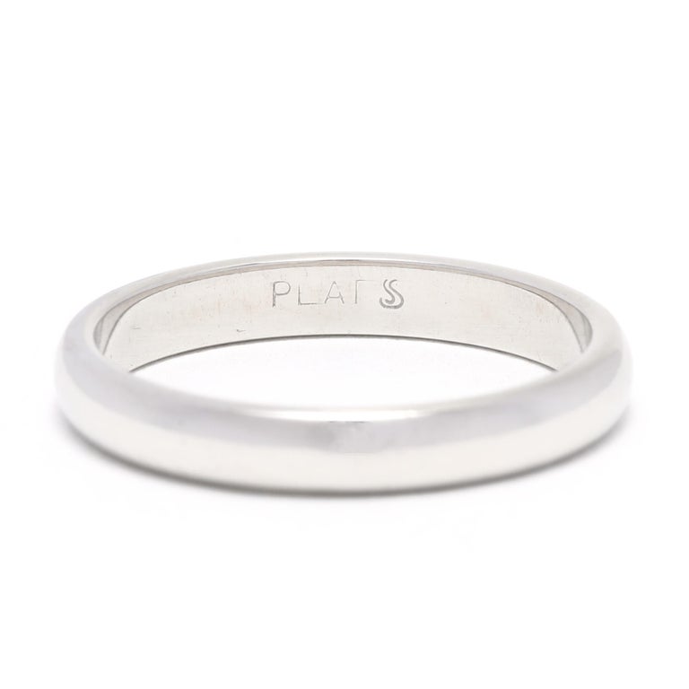Plain Wedding Band, Platinum, Ring, Simple Stackable Band For Sale at ...