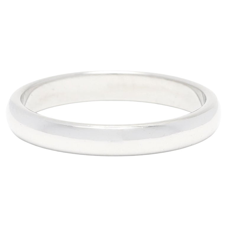 Plain Wedding Band, Platinum, Ring, Simple Stackable Band For Sale at ...