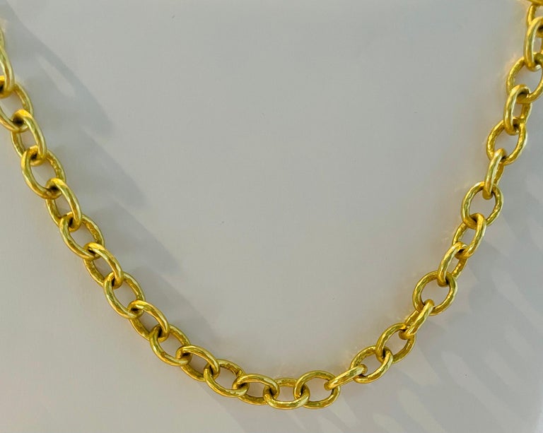 26” 20k Gold Handmade Thick Chain Necklace For Sale at 1stDibs