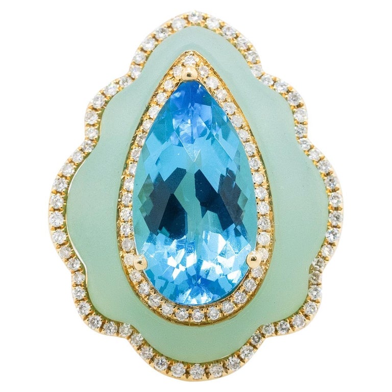 2.61 Carat Topaz Vintage Dome Ring 18 Karat in Stock For Sale at 1stDibs