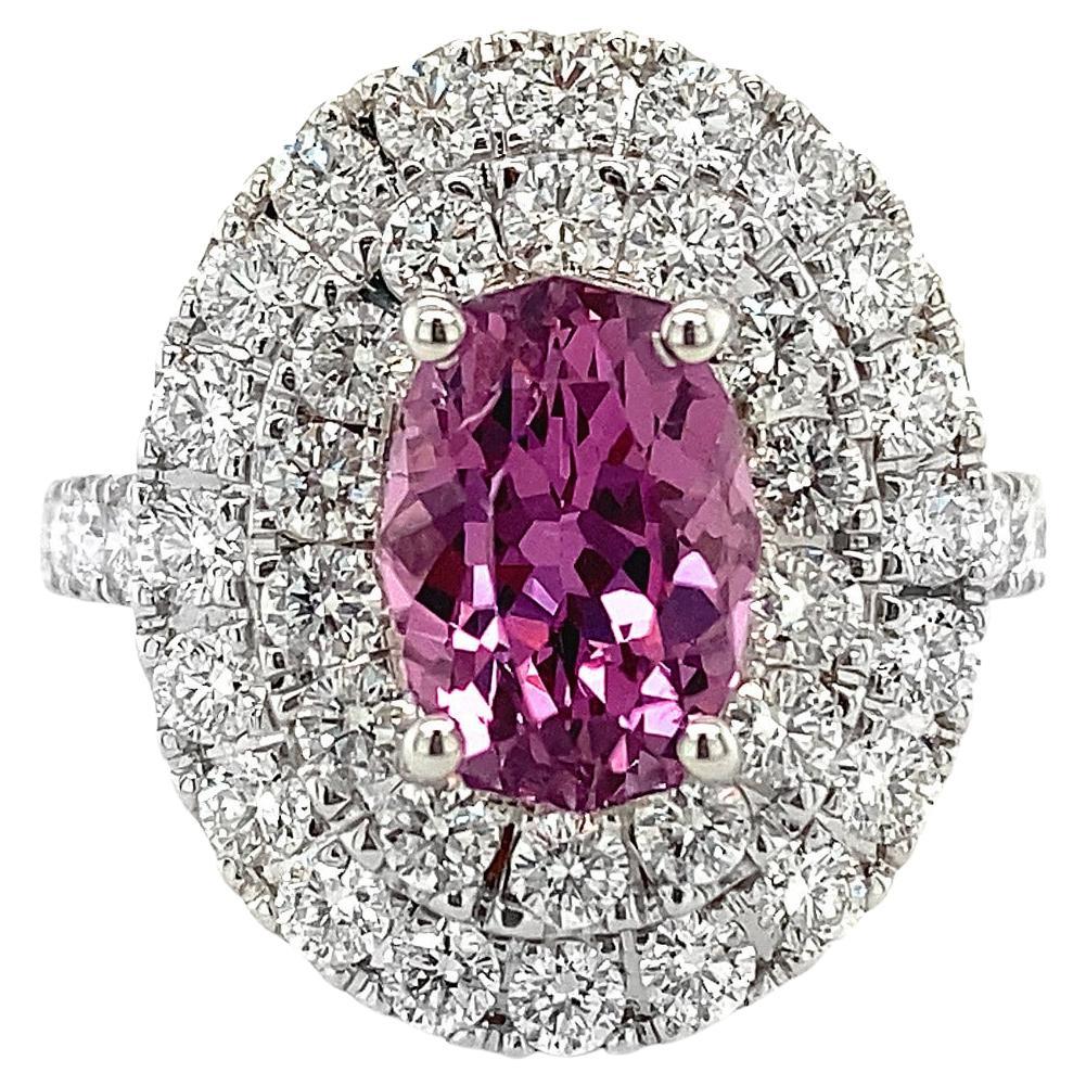 Red Spinel and Diamonds Ring, 18k White Gold Red Spinel and Diamonds ...