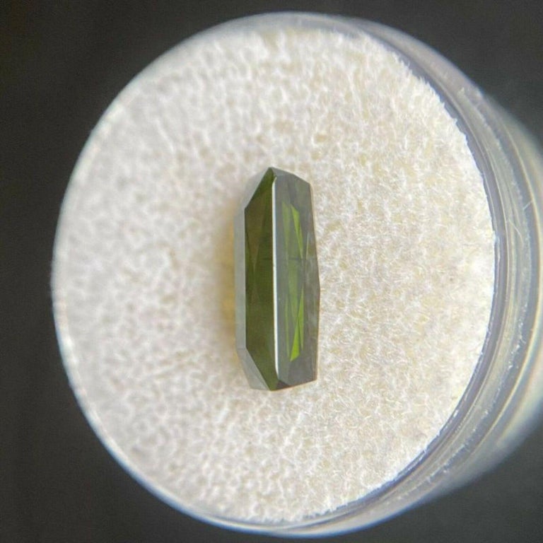 2.63ct Vivid Green Tourmaline Fancy Octagon Scissor Emerald Cut For ...